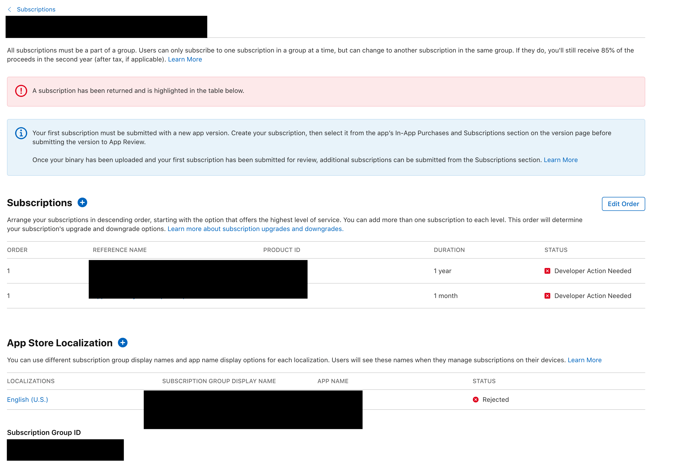 "Rejected" and "Developer Action N… | Apple Developer Forums