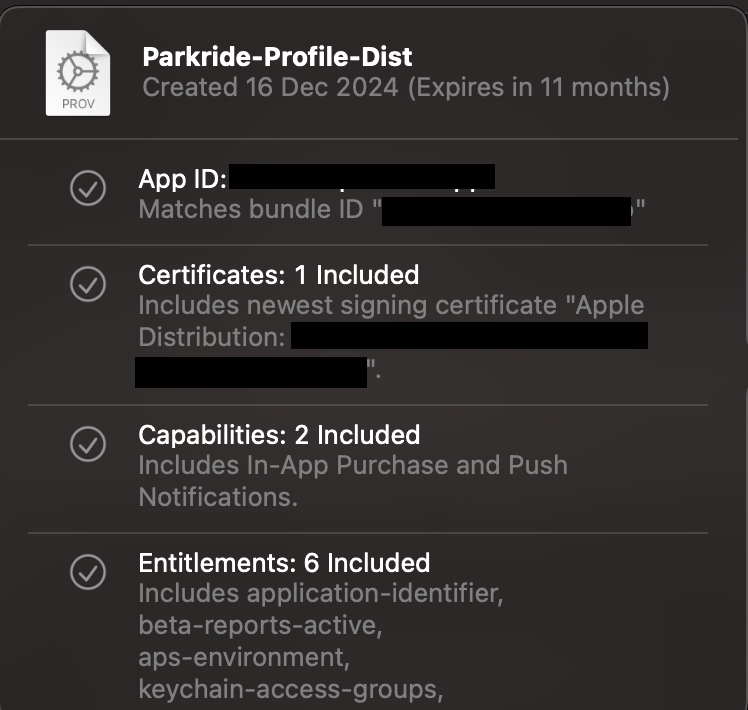 Profile doesn't include the select… | Apple Developer Forums