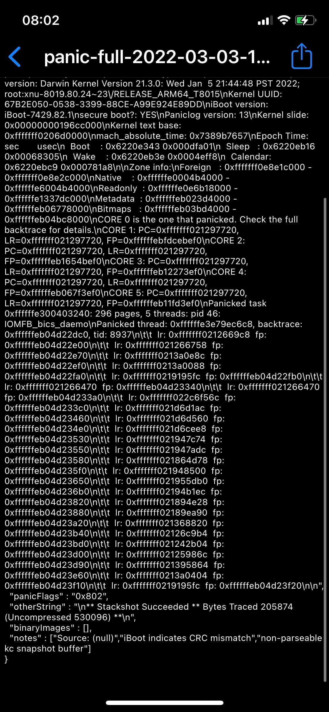 Understanding panic codes | Apple Developer Forums