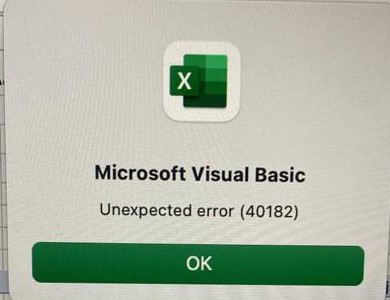 1004 runtime error excel | Apple Developer Forums