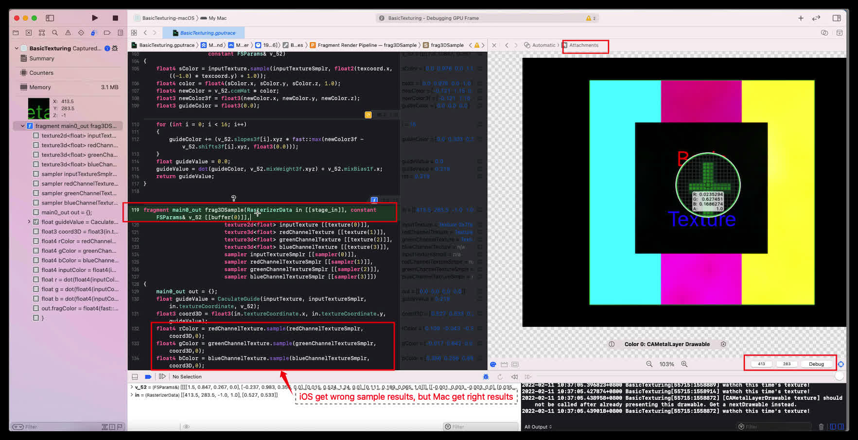 iOS Metal sampling texture3d probl… | Apple Developer Forums