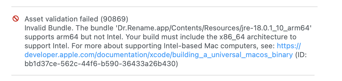 Asset validation failed | Apple Developer Forums