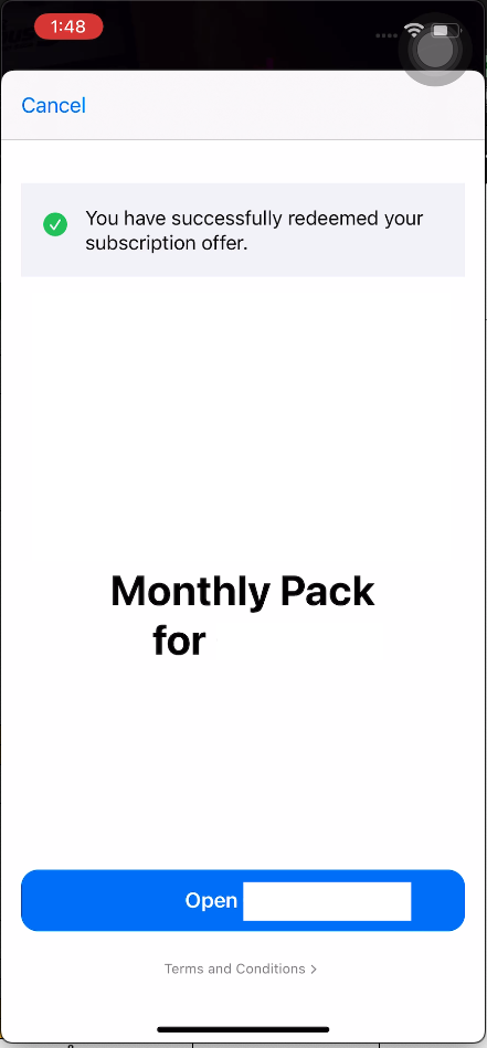 open application button on offer c… | Apple Developer Forums