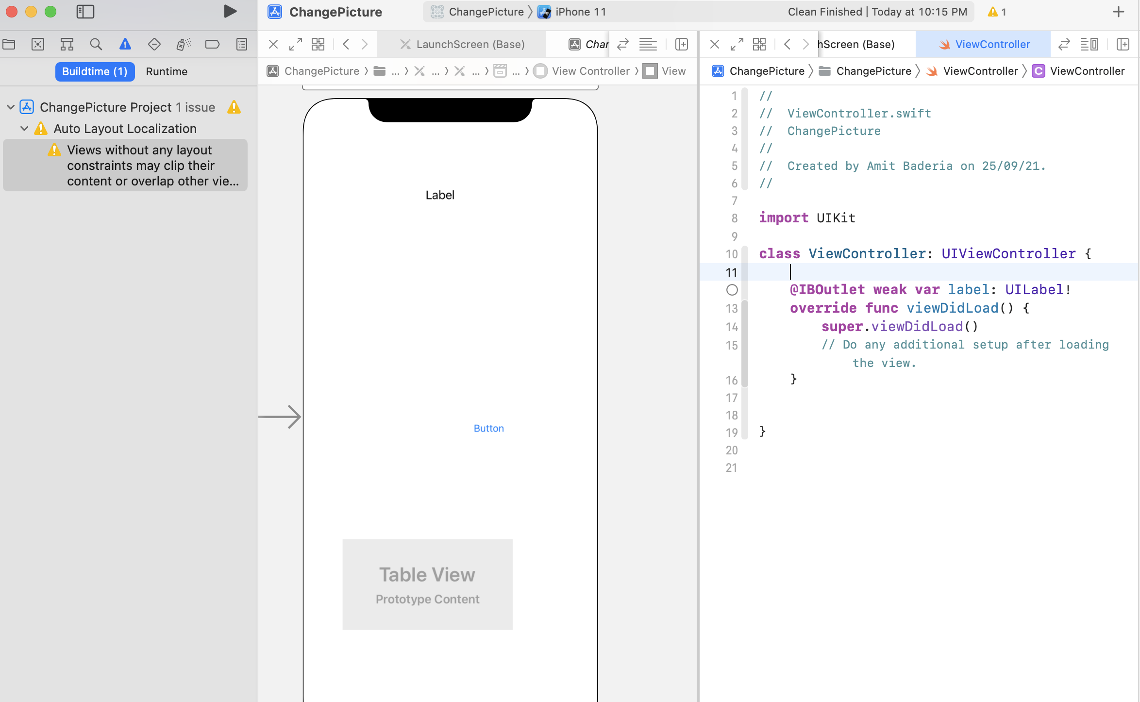 Not able to connect IBOutlet in XC… | Apple Developer Forums
