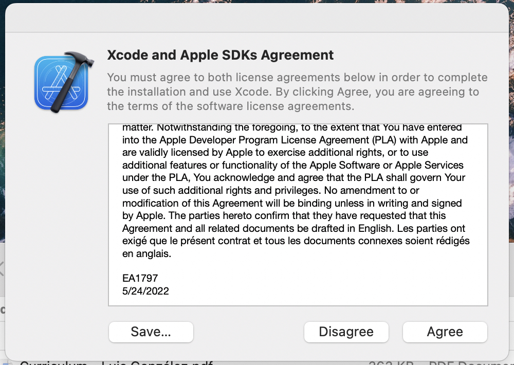 Cannot agree to Xcode and Apple SD… | Apple Developer Forums