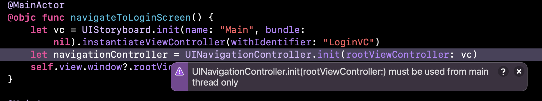 @MainActor function not being call… | Apple Developer Forums