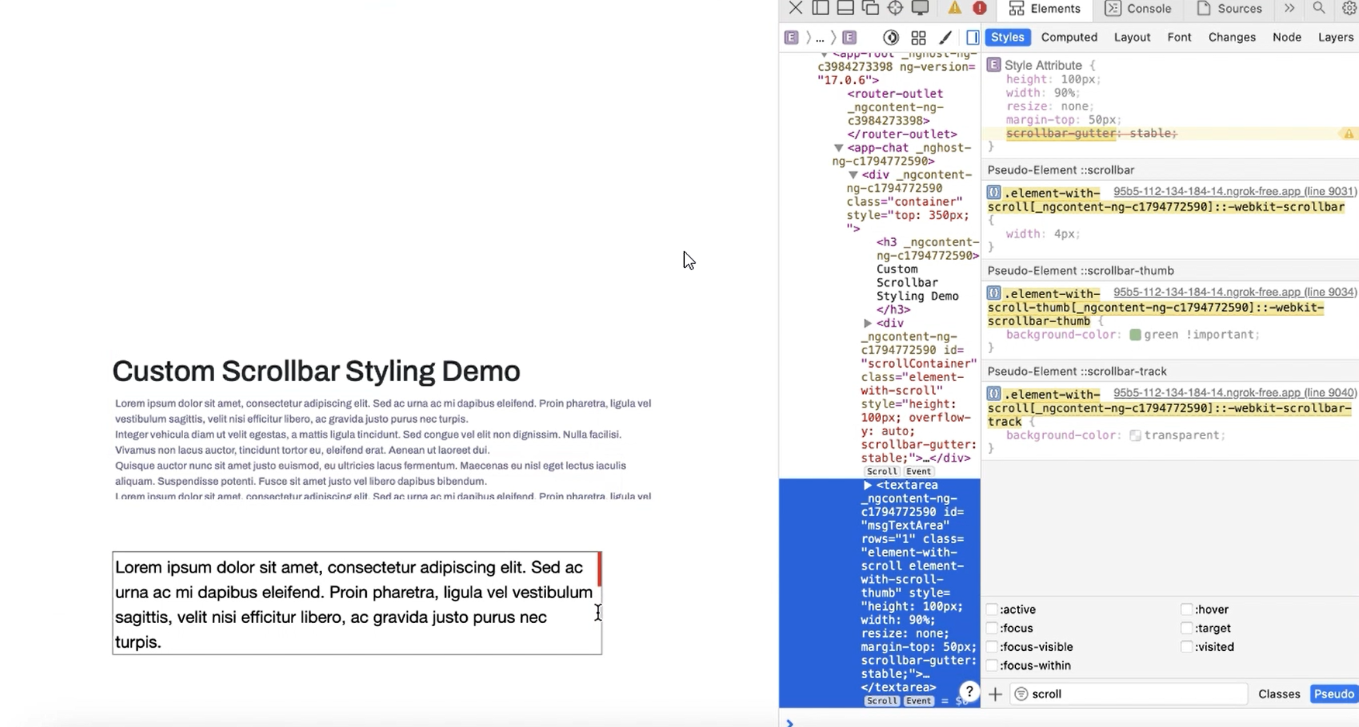 Custom Scrollbar Styles Not Updati… | Apple Developer Forums