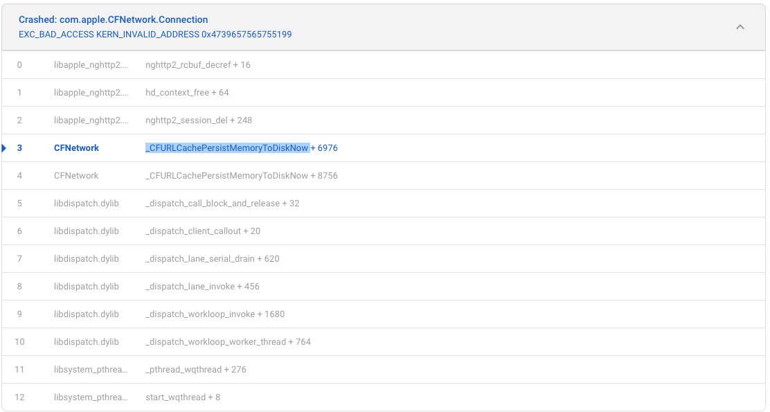 IOS 14 CFNetwork _CFURLCachePersis… | Apple Developer Forums