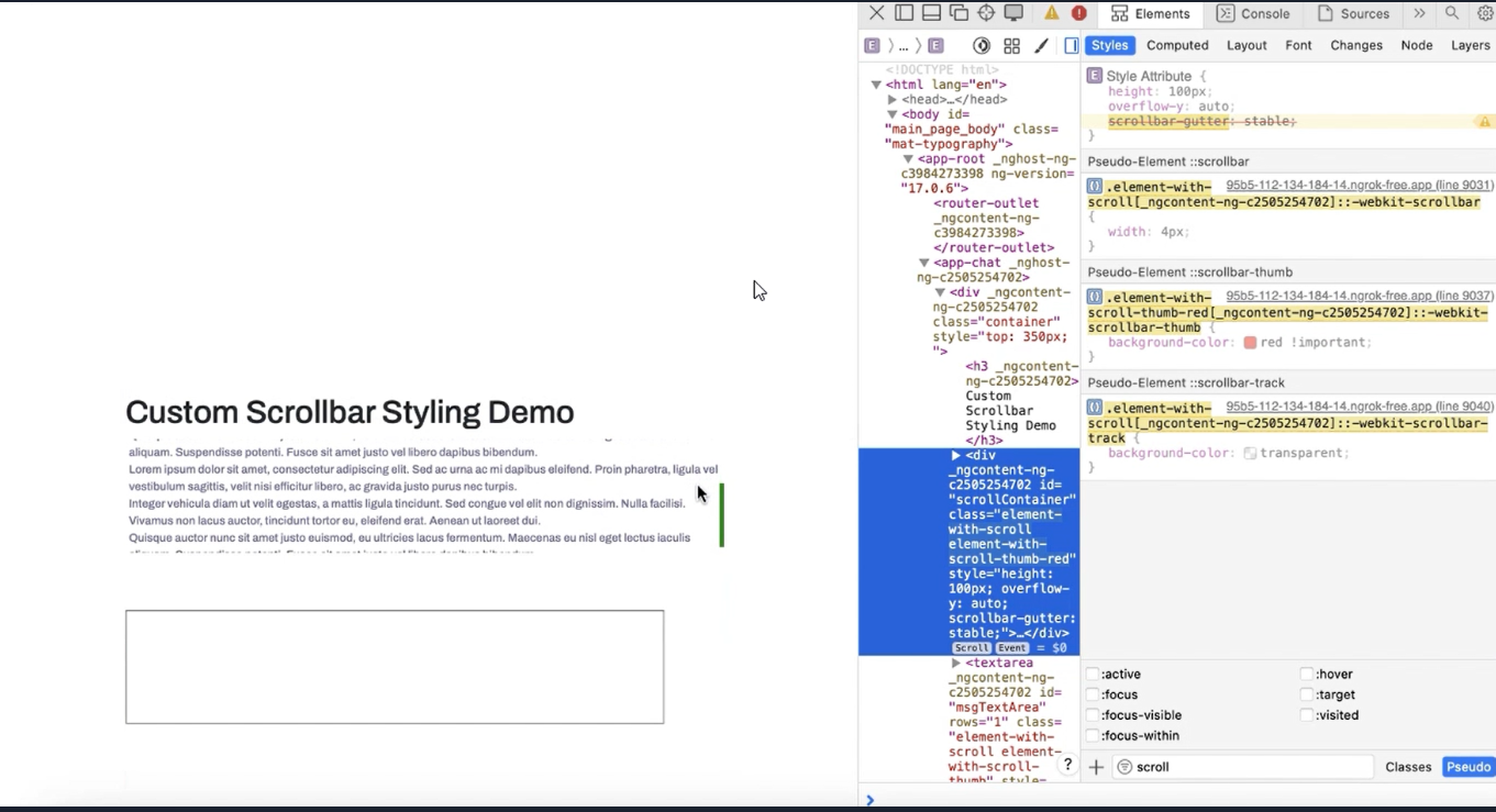 Custom Scrollbar Styles Not Updati… | Apple Developer Forums
