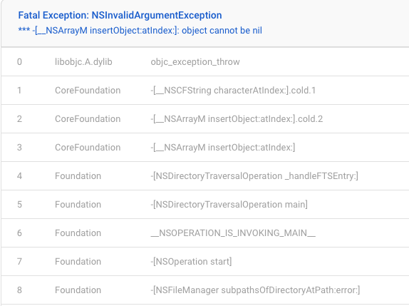 Crash when working with NSFileMana… | Apple Developer Forums