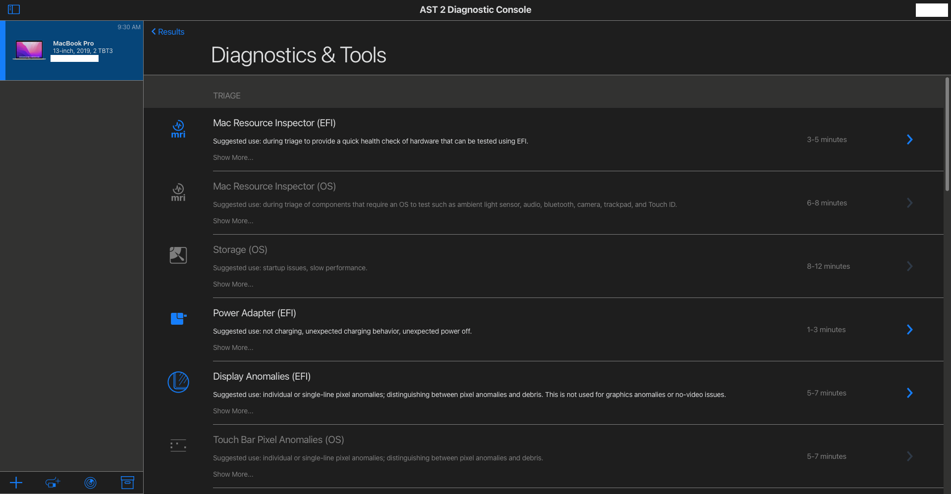 AST2 OS Diagnostics Getting Greyed… | Apple Developer Forums