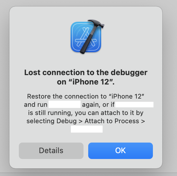 lost of connection debugger ipad | Apple Developer Forums